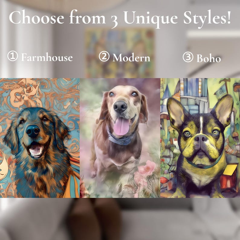 Customizable Dog Portrait Poster - Personalized Wall Art - Unique Gift ...