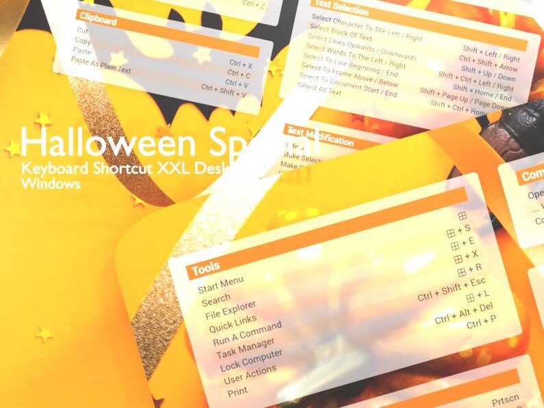 XXL Windows 11 Keyboard Shortcut Desk Mat Halloween Gift Interior ...