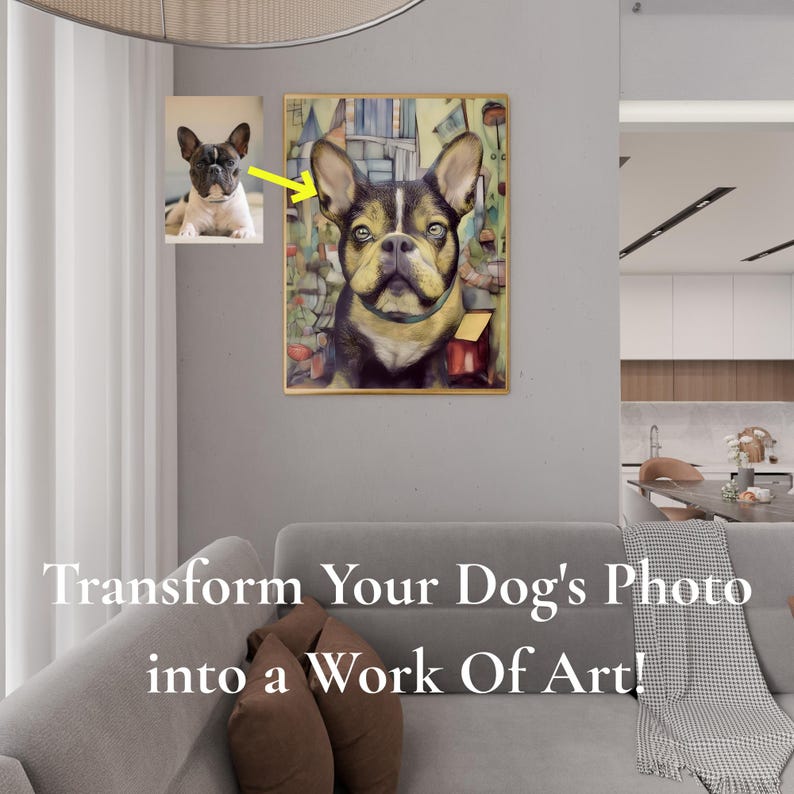 Customizable Dog Portrait Poster - Personalized Wall Art - Unique Gift ...