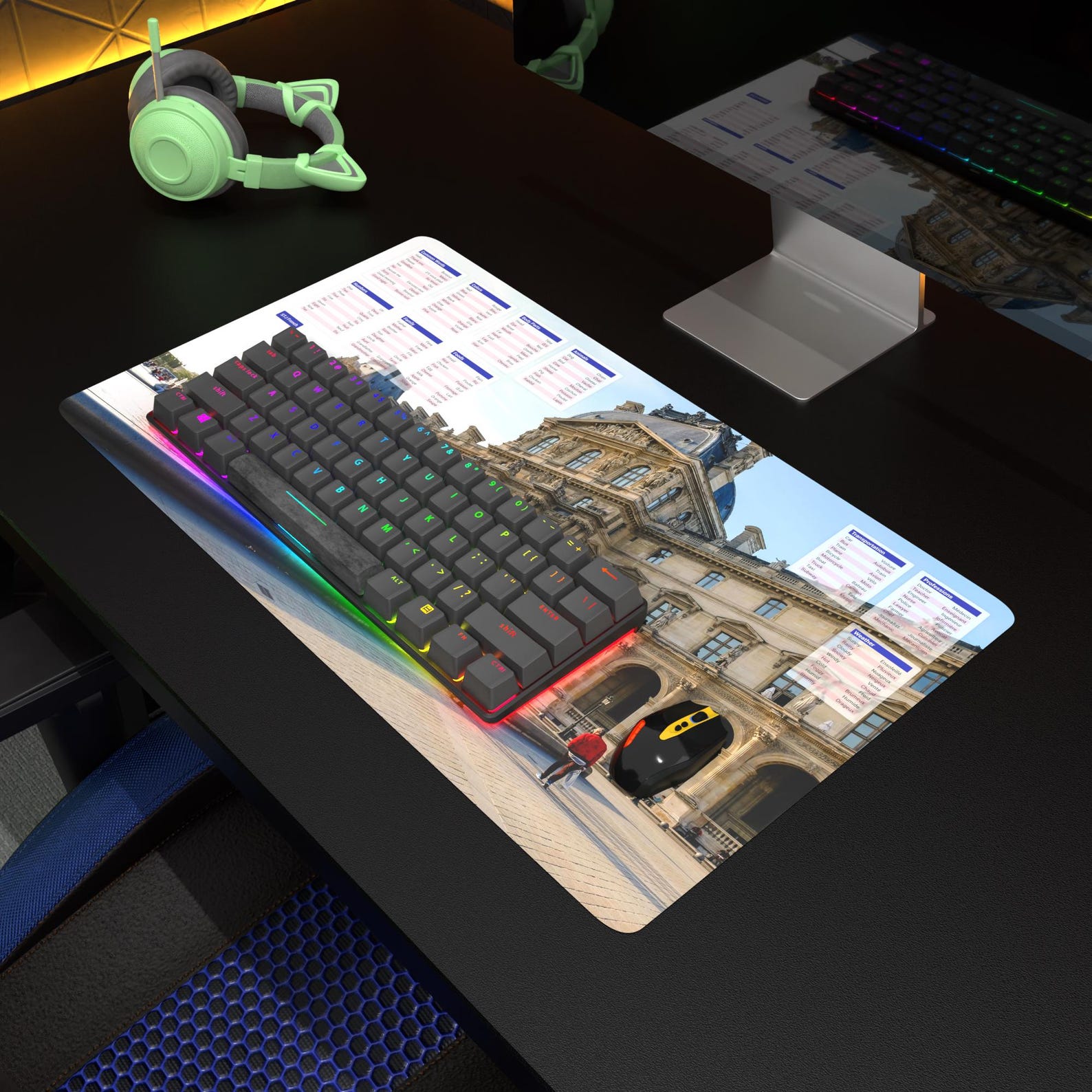 XXL French Desk Mat – 100 Essential French Words & Phrases for Easy ...