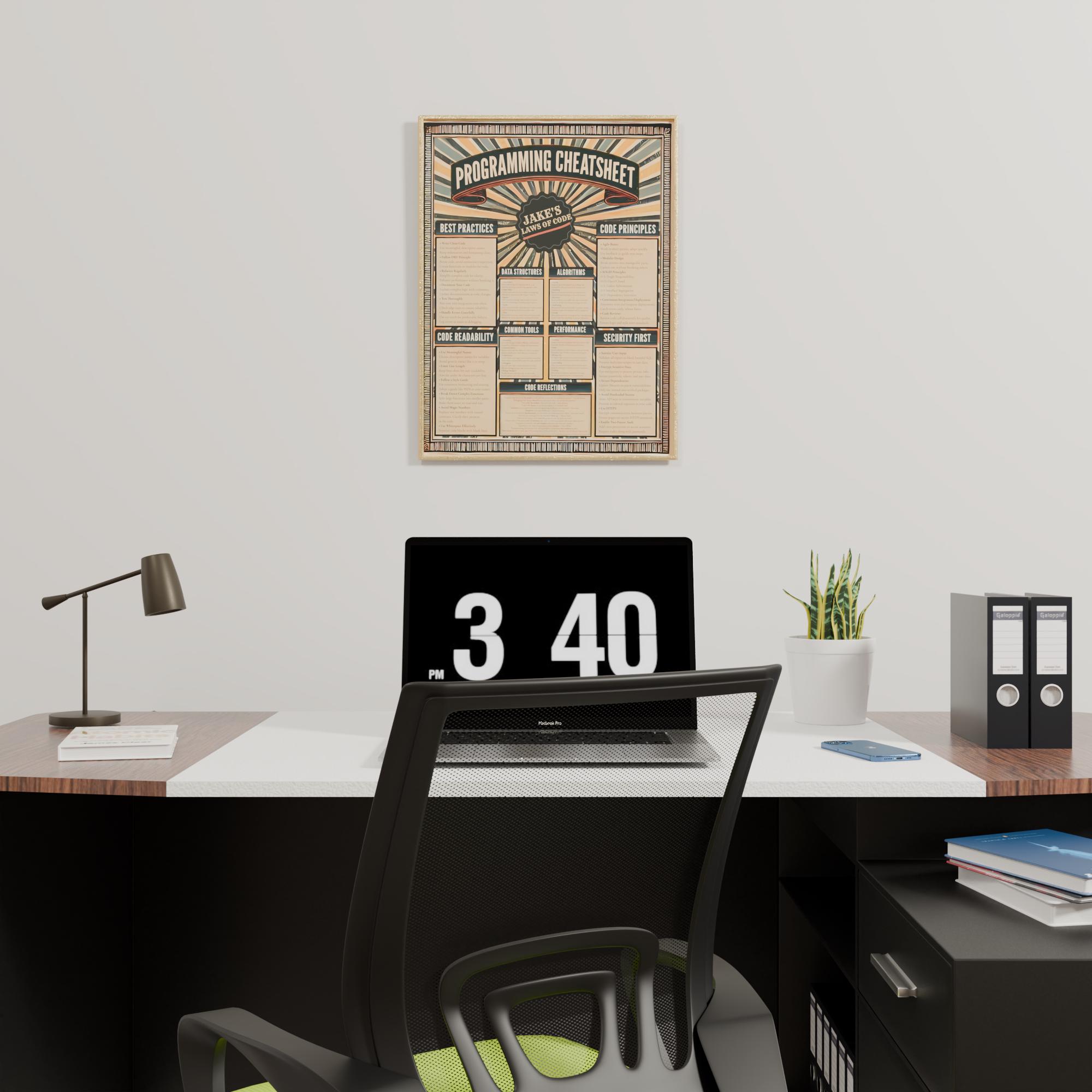 Programming Cheat Sheet Poster - Vintage Inspired Style Decor for ...