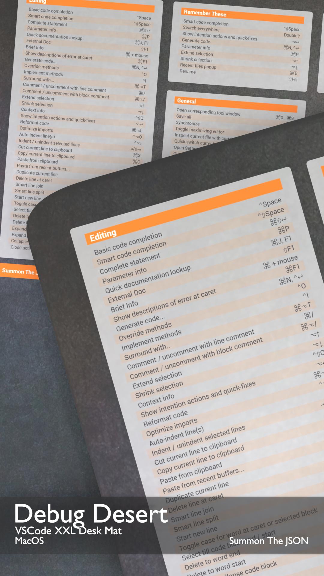 XXL Desk Mat for Programmers - Vscode Keyboard Shortcuts - Debug Desert ...