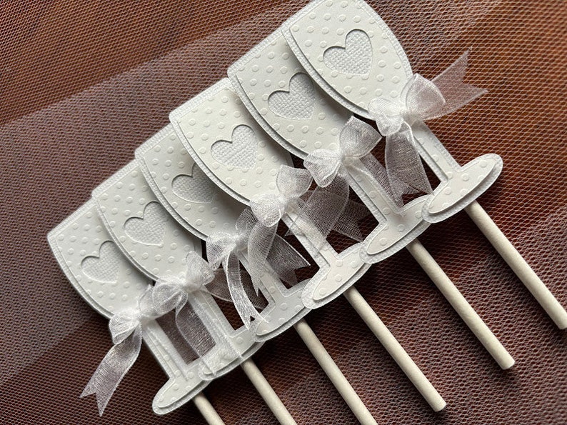 Champagne Flute Cupcake Toppers/wedding Party/bridal Shower /marriage ...