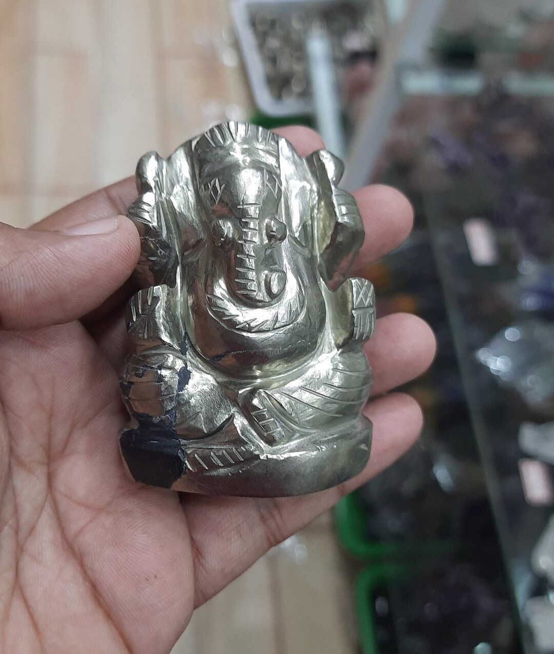 Large Pyrite Ganesha Statue Gemstone Statue Semi Precious - Etsy