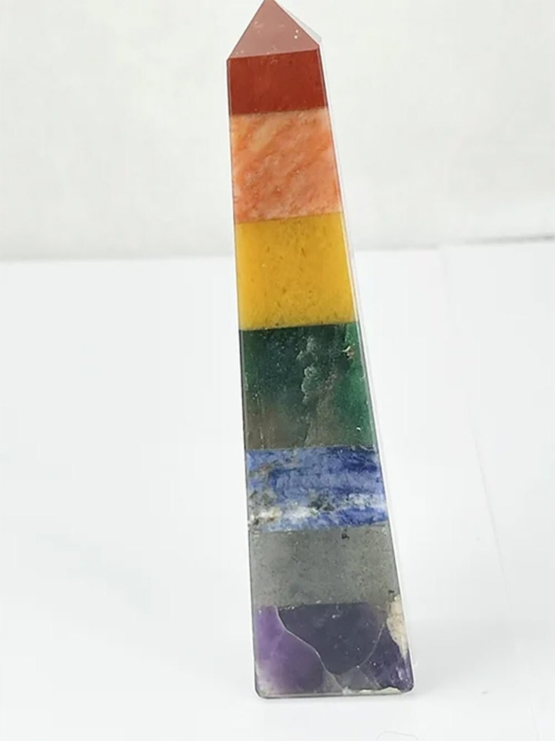Large Seven Chakra Obelisk Point Tower for Healing and Decoration ...