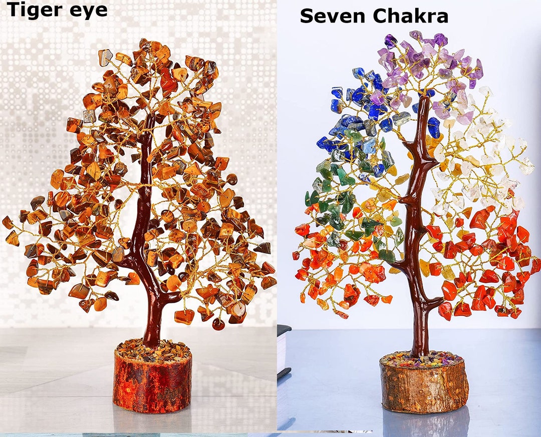 Large Crystal Gemstone Bonsai Money Tree Good Luck Prosperity - Etsy
