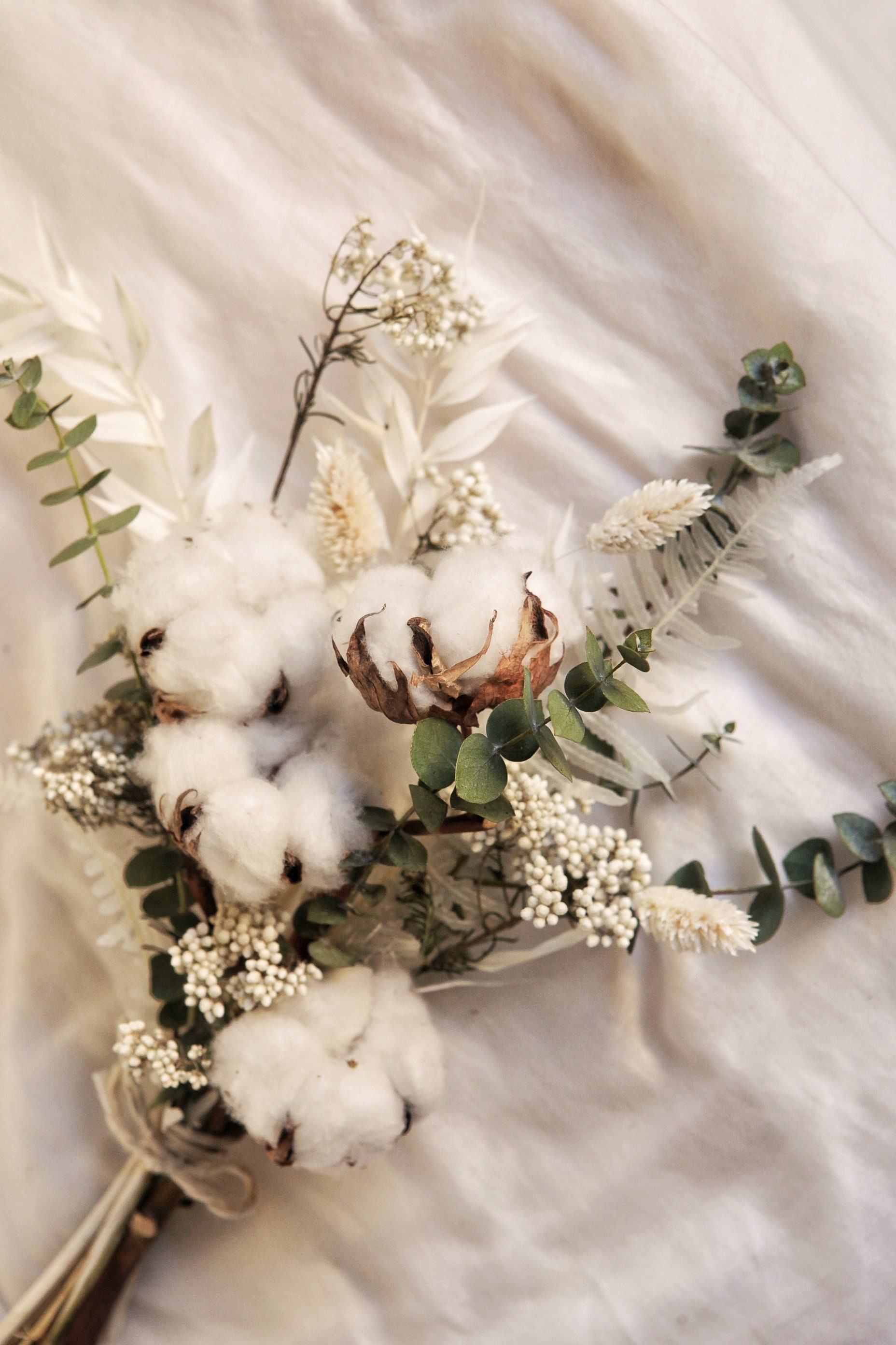 Cotton Flower Bouquet With Warm Heart / Cotton Flowers / Gift - Etsy