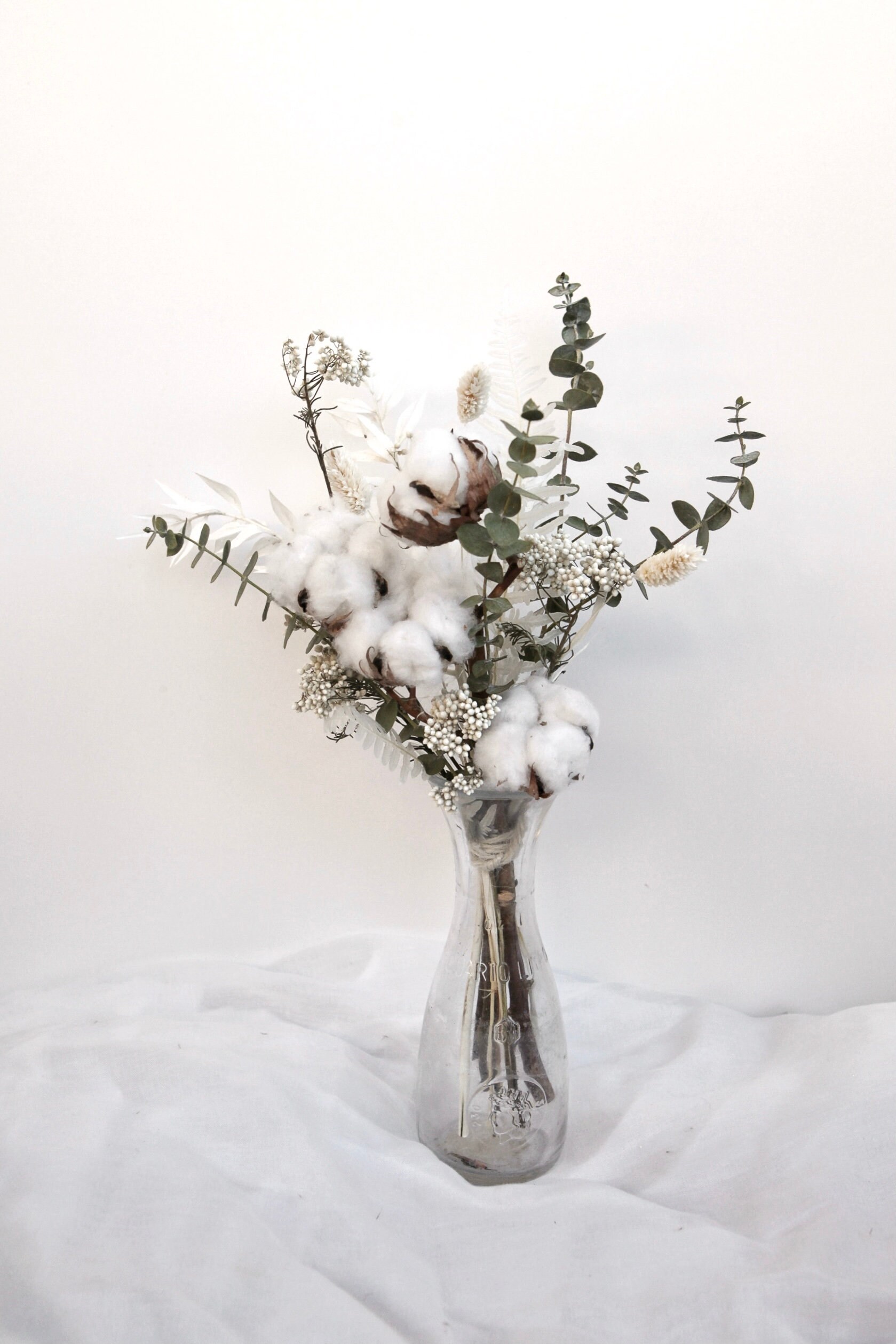 Cotton Flower Bouquet With Warm Heart / Cotton Flowers / Gift - Etsy