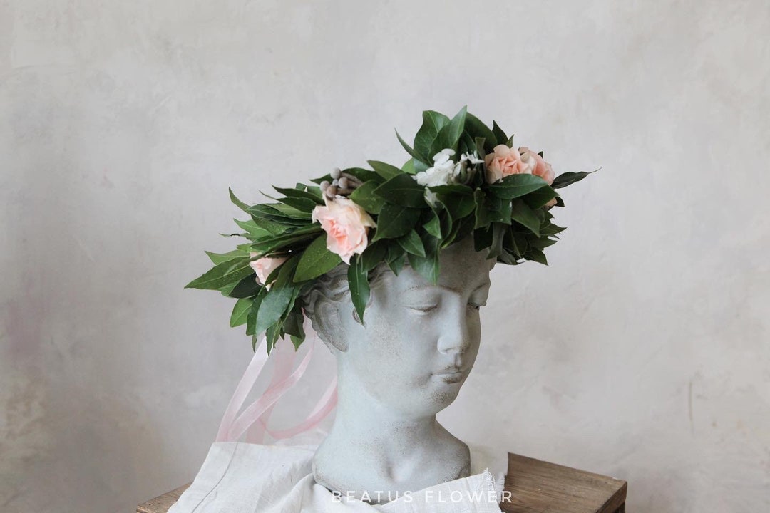 Laurel Wreath, Light Pink, Fresh Flowers (24/48H Delivery, Italy SDA ...