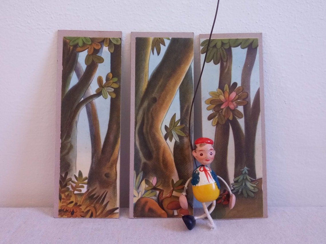 Puppet Theater Set of Backgrounds and Adorable Handmade Puppets, King ...