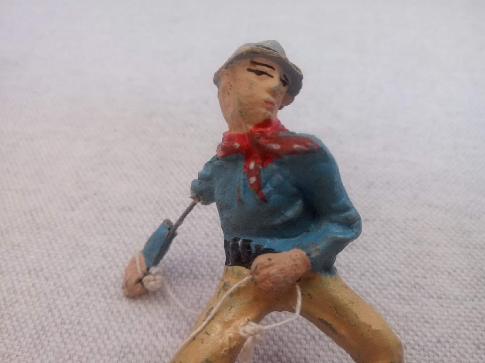 Old Cowboy Figurine With a Lasso, Ranch Toy, Survivor of Its Western ...