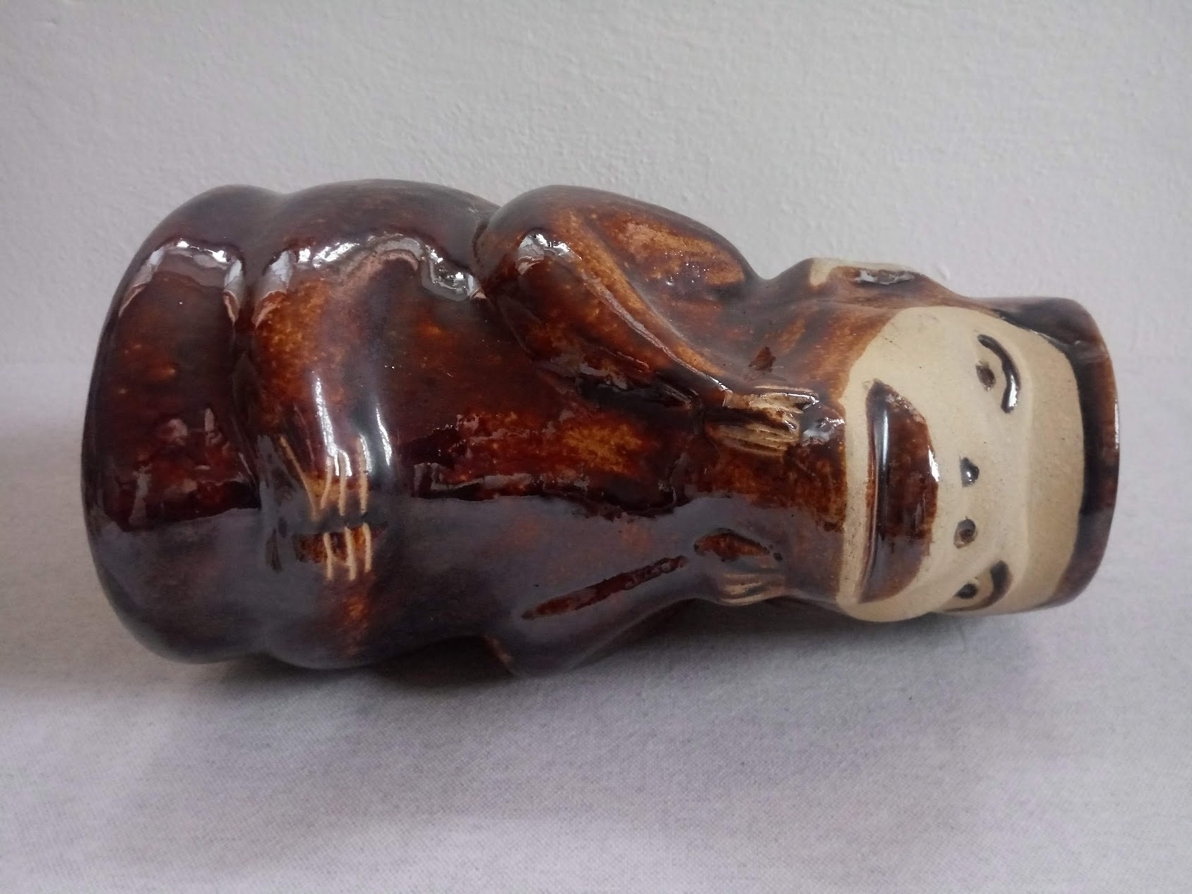 Monkey Ceramic Pitcher Vase in Glazed Chocolate-brown, Quirky Jungle ...