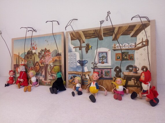 Puppet Theater Set of Backgrounds and Adorable Handmade | Etsy