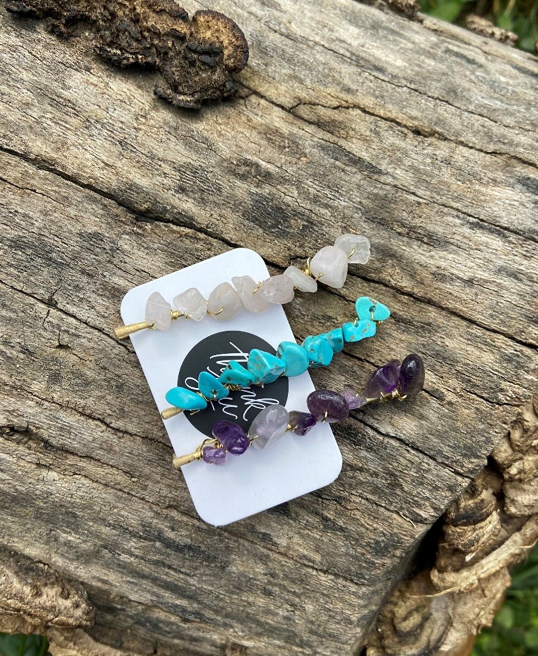 Crystal Hair Pins Stone Hair Pins Gemstone Pins Stoned Pins Crystallized Bobby Pins