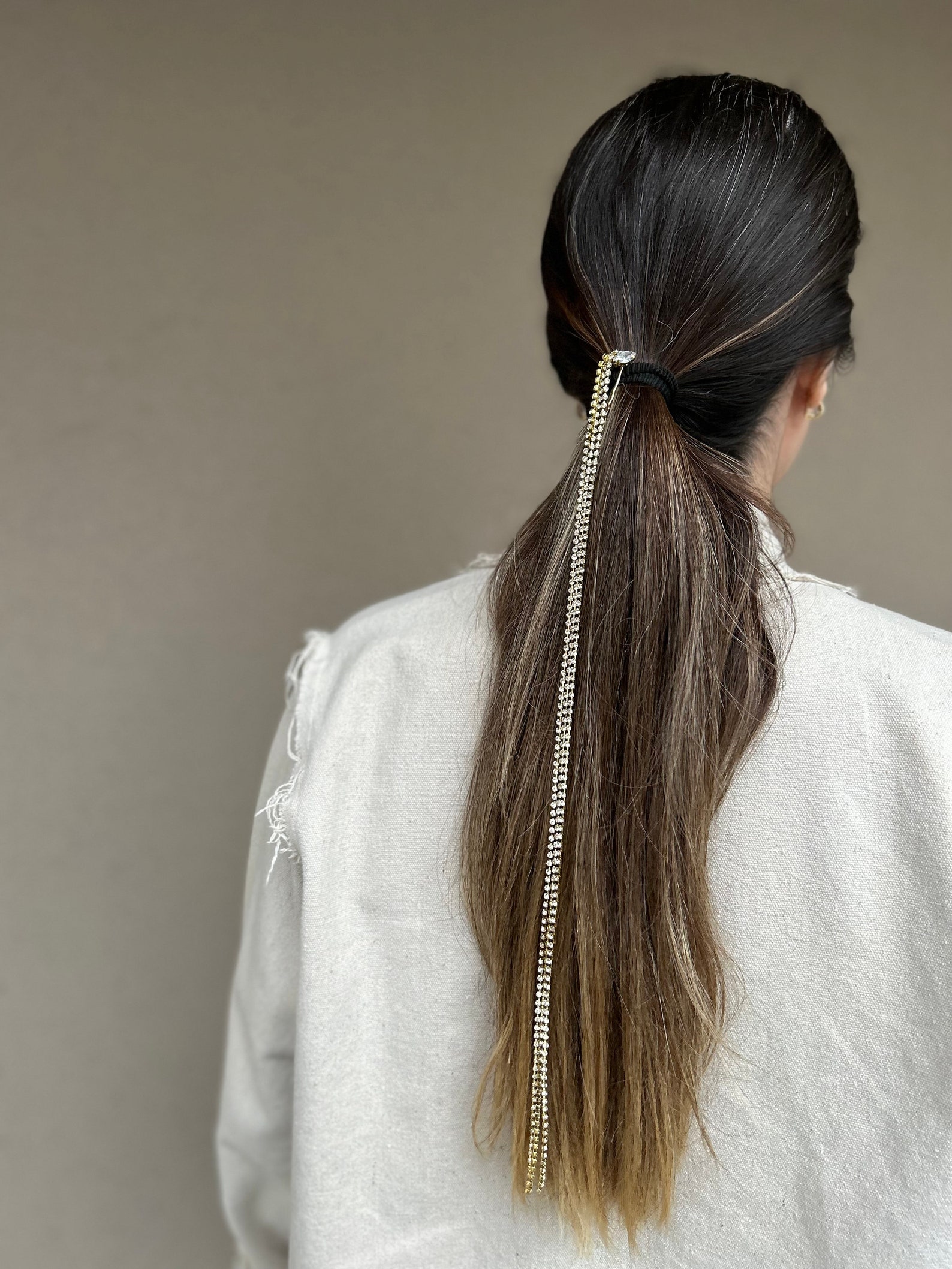 Swarovski Crystal Rhinestone Hair Chain: Gold Boho Bridal Hair Jewelry ...