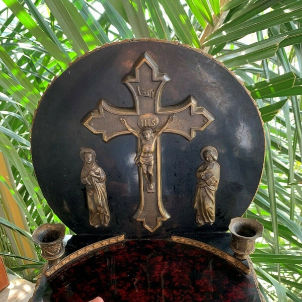 Altar Crucifix and Candle Holder - Etsy