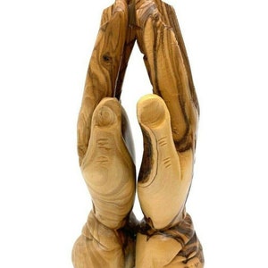 Praying Hands Statue Olive Wood Carving Jesus Hand From Holy Land ...