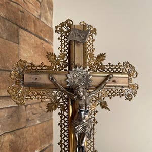 Rare French Large Antique Wood Altar Crucifix Cross Christ Church Rare ...