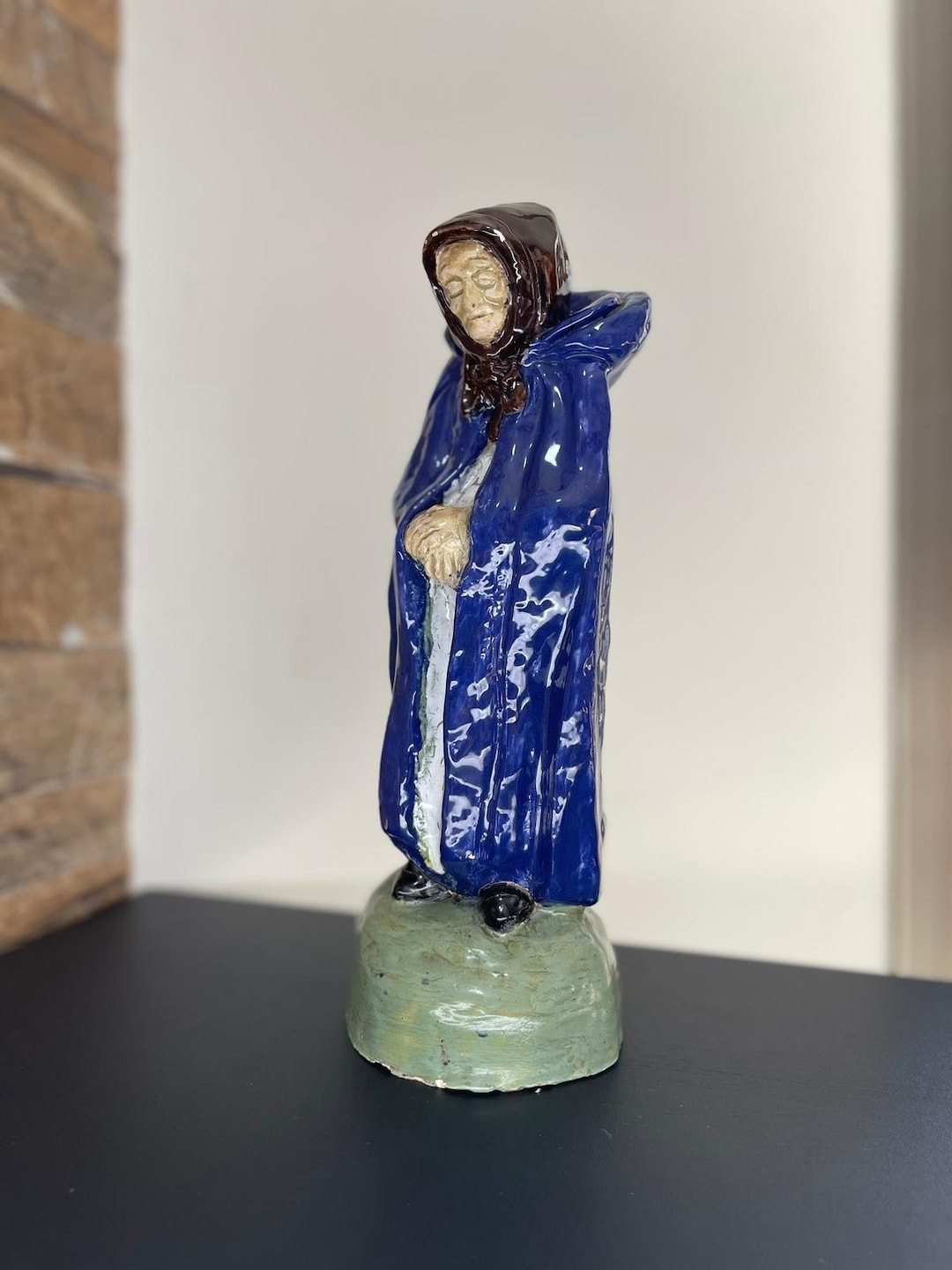Antique Statue Blue Color Old Lady Poterie Flamande Faience Flanders ...