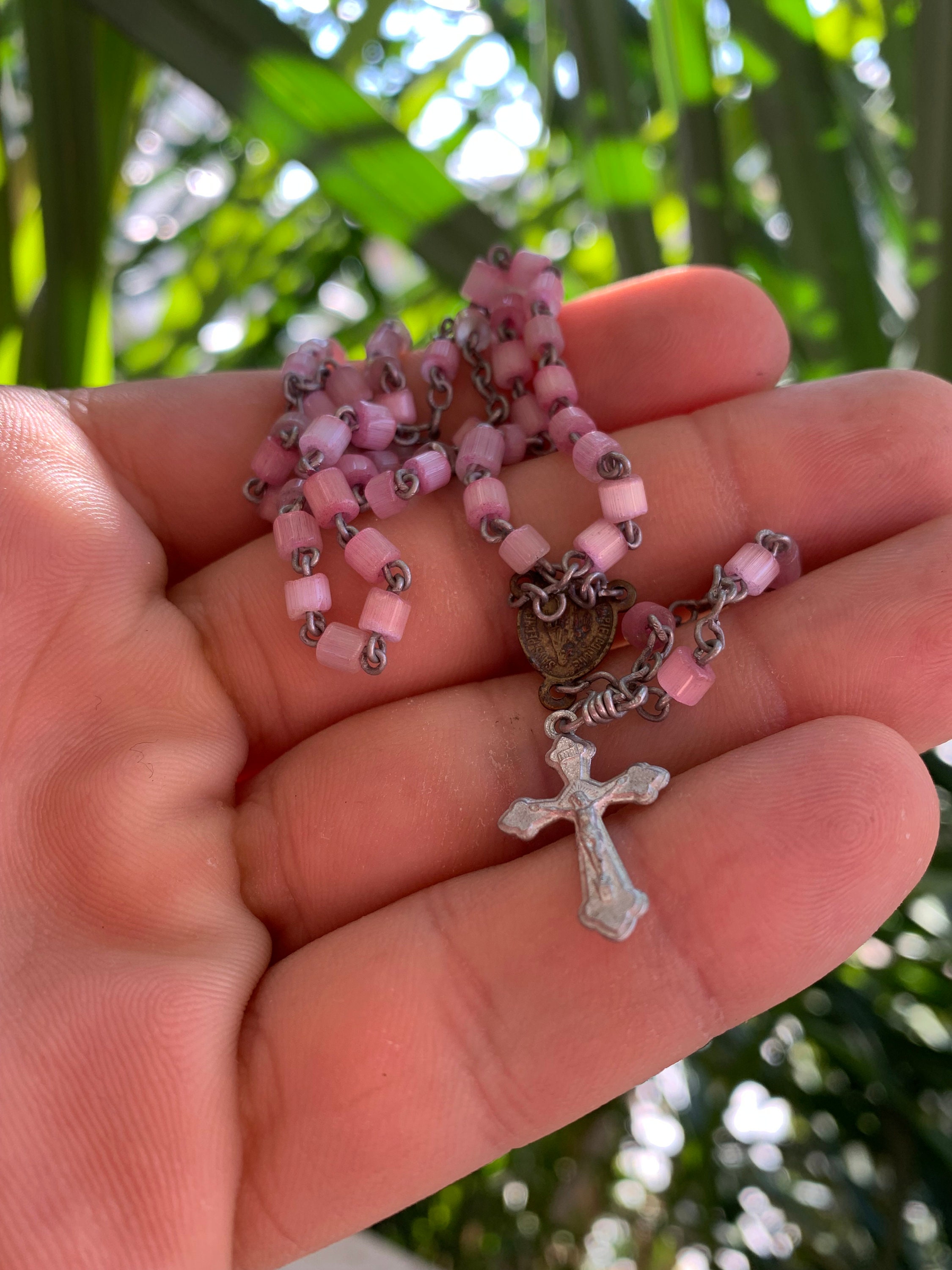 Pink Glass Rosaries