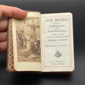 Vintage AVE MARIA Book 1947 Traditional Catholic Small Embossed Leather ...