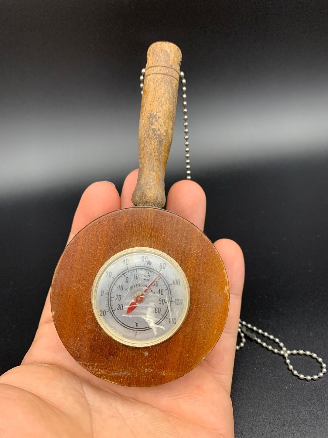 Antique Wood Thermometer Style 1900 Old Made in Germany Hold Hand Rare ...