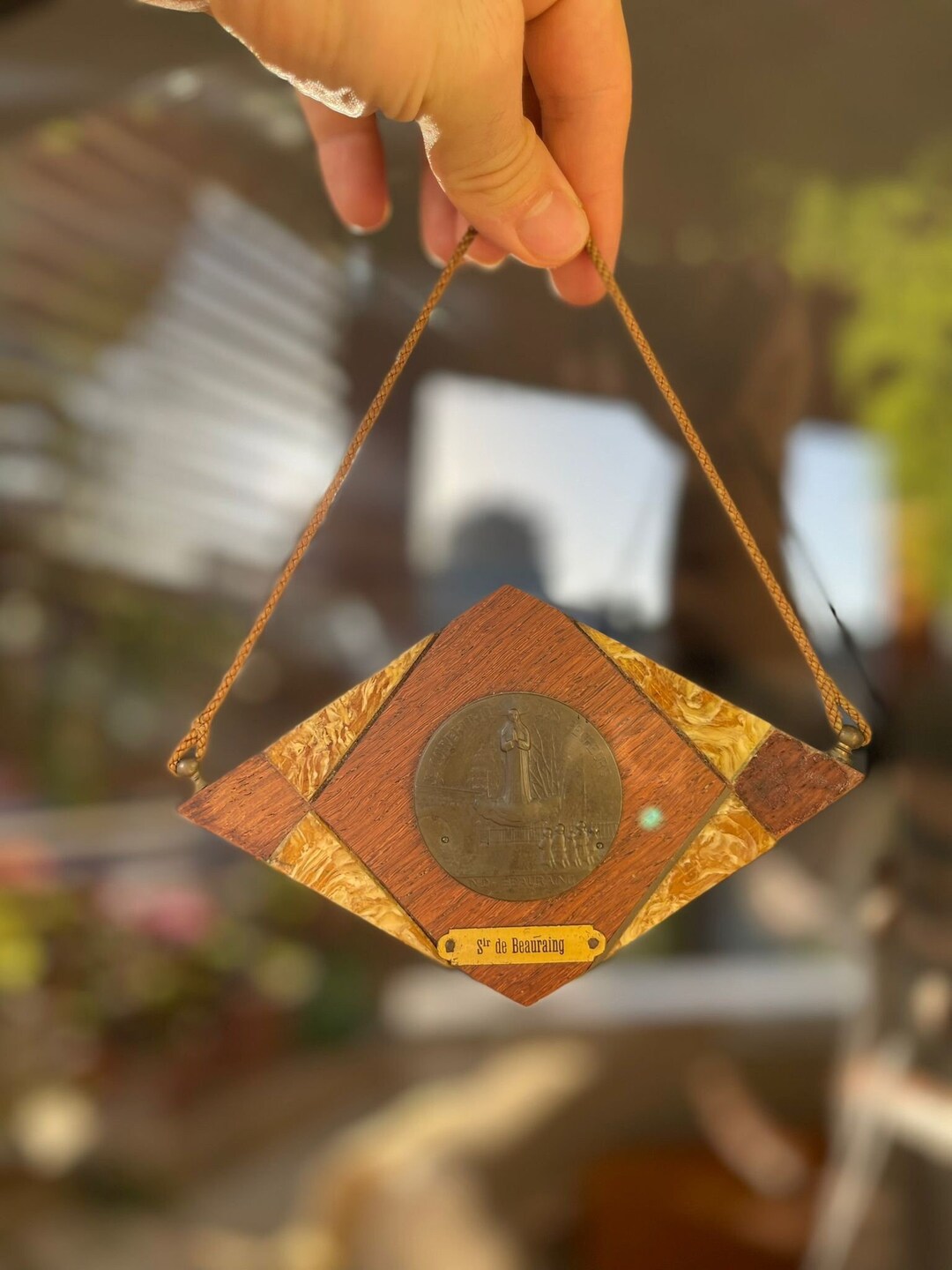 Antique Lourdes Bronze Medal Wood Wall Hanging, France 1920s - Etsy