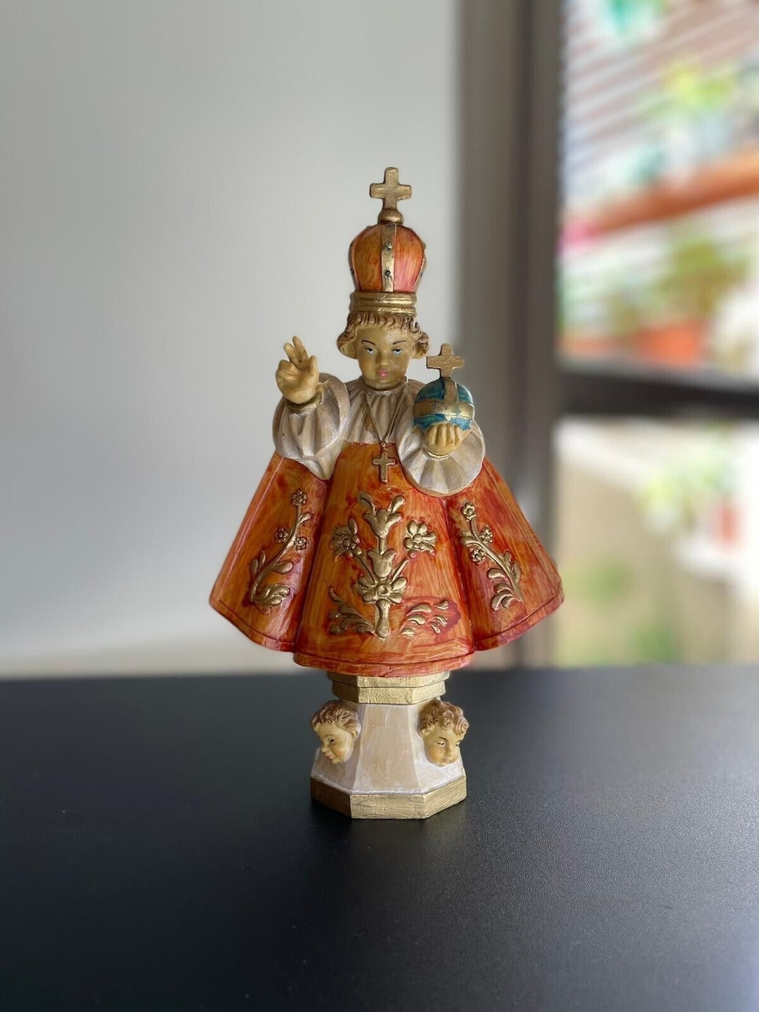 Vintage Italian Infant of Prague 8.8" Statue, Signed ITALY IHS Plastic ...