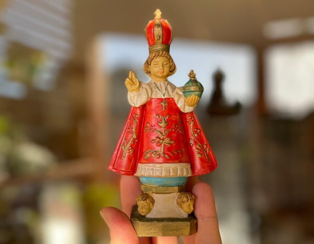Vintage Italian Infant of Prague 6" Statue, Signed ITALY IHS Plastic ...