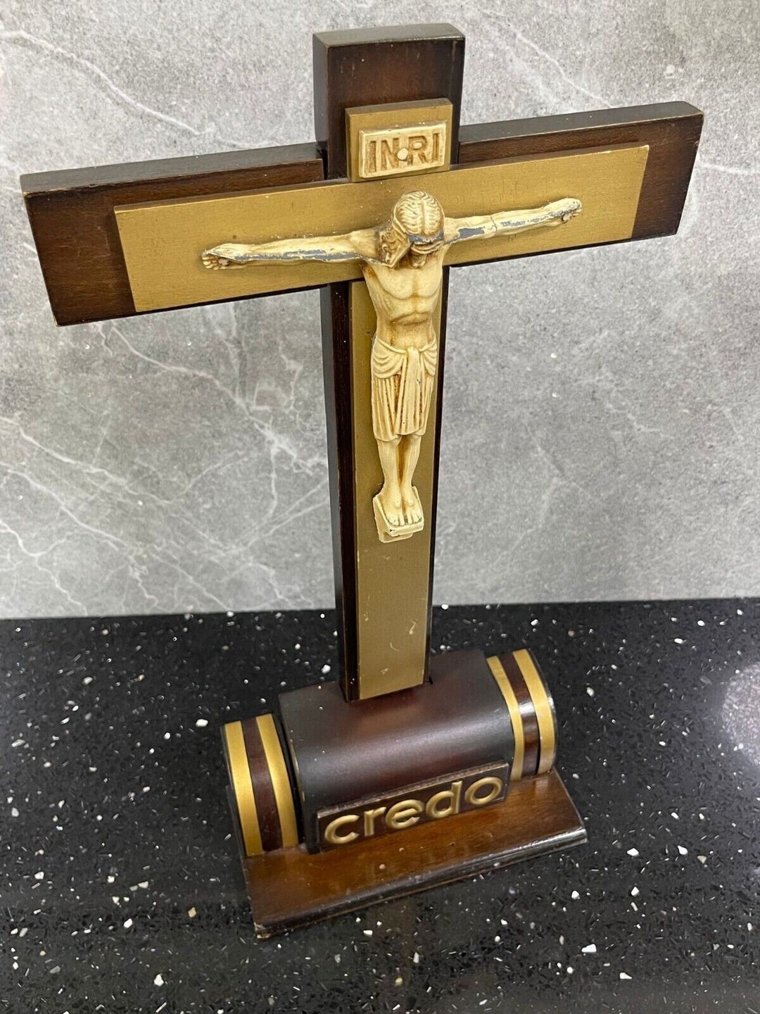 French Antique Cross Crucifix Religious Jesus Large Wood Christ Church ...