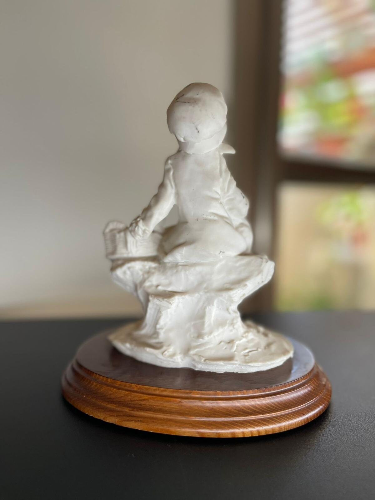 Belcari Capodimonte of Lady & Dogs Statue Rare Bisque Porcelain Italian ...