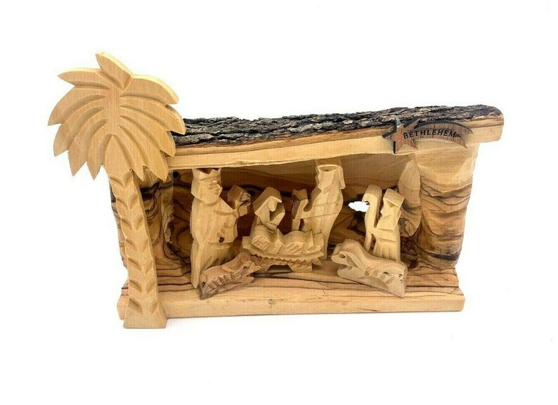 Olive Wood Nativity Cave the Cave of Jesus Birth Grotto Hand Made ...