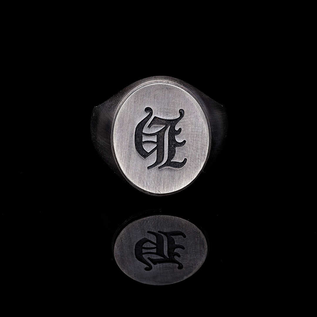 925 SILVER MAN RING English Alphabet Personalized Ring , Christmas Sale ...