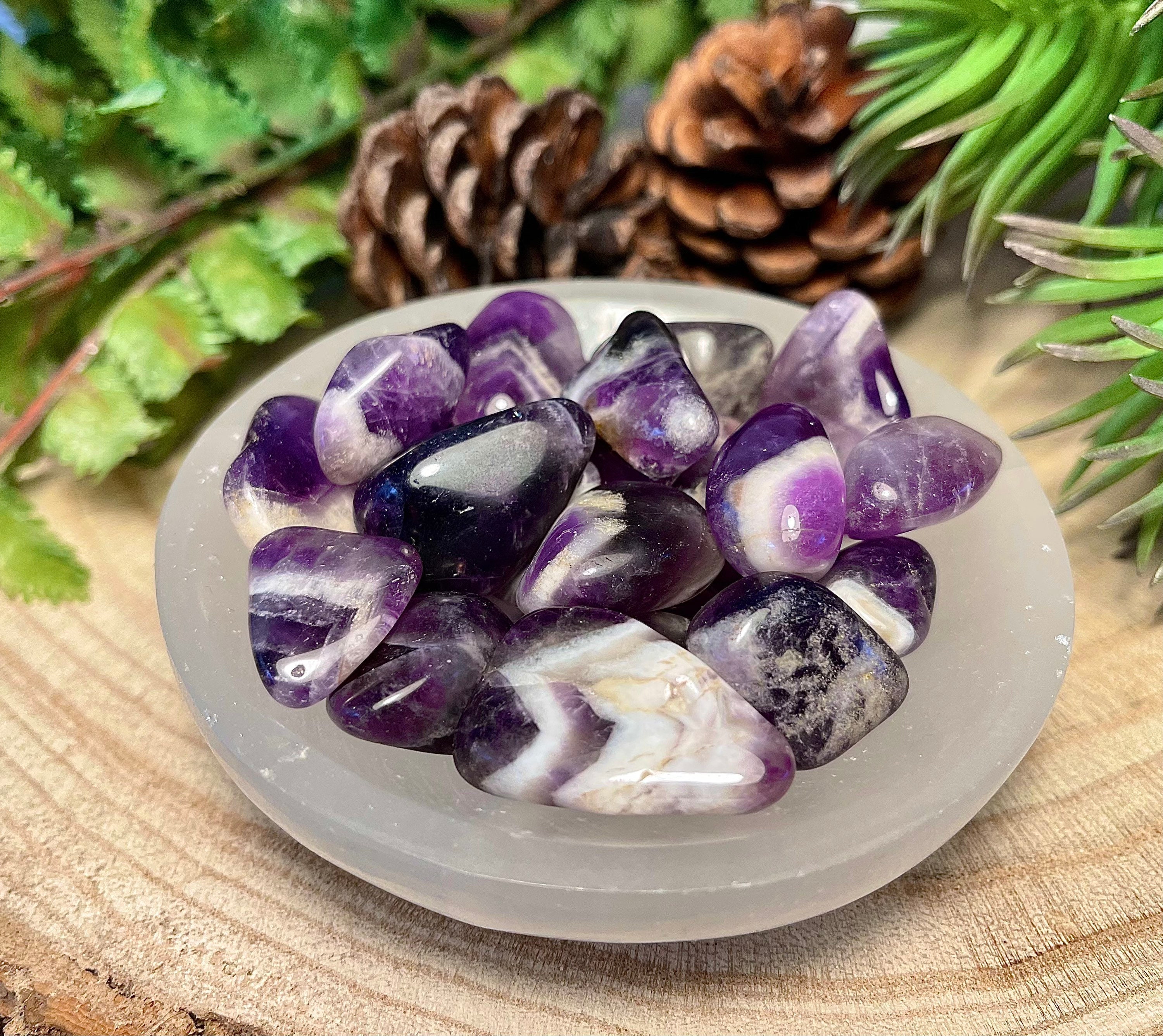 Chevron Banded Amethyst Tumbled Stone Pocket Crystal | Etsy