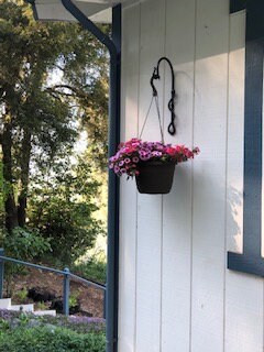 Hand forged plant hanger with hook finial outdoor plant | Etsy