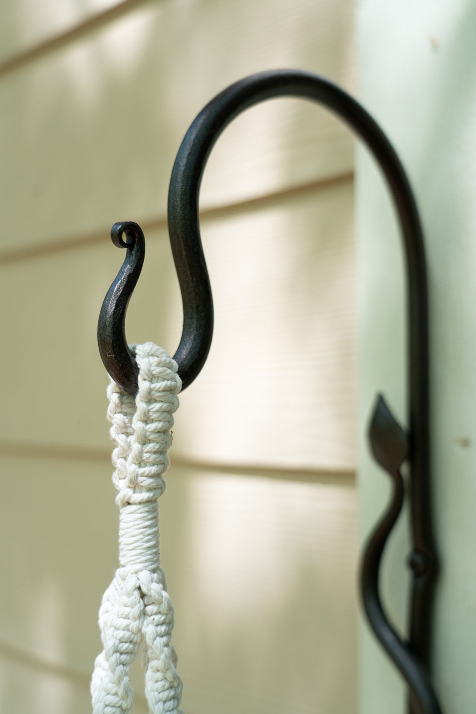 Hand Forged Plant Hanger With Hook Finial - Blacksmith Made - Etsy