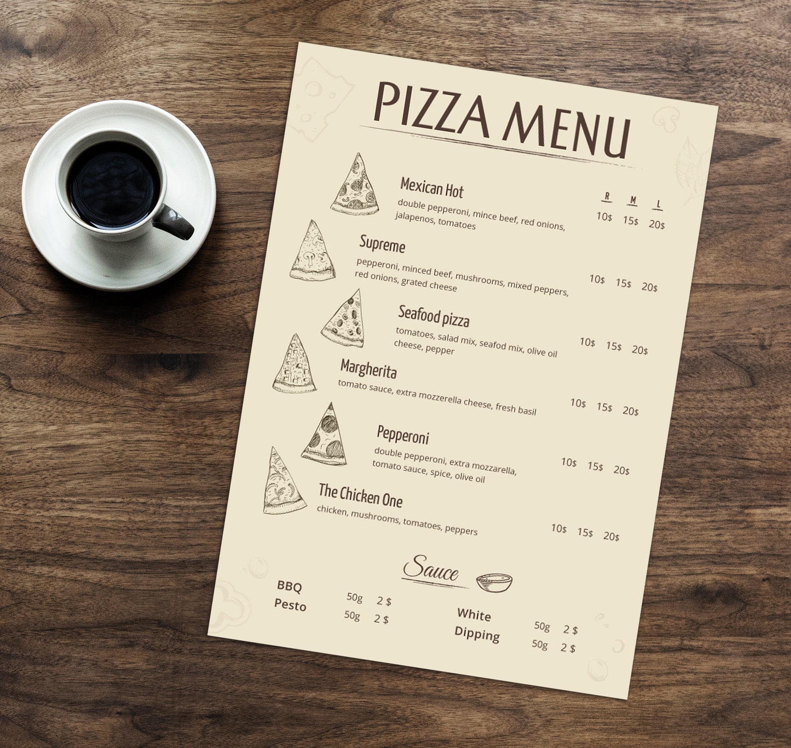Menu template pizza menu template food menu restaurant menu | Etsy