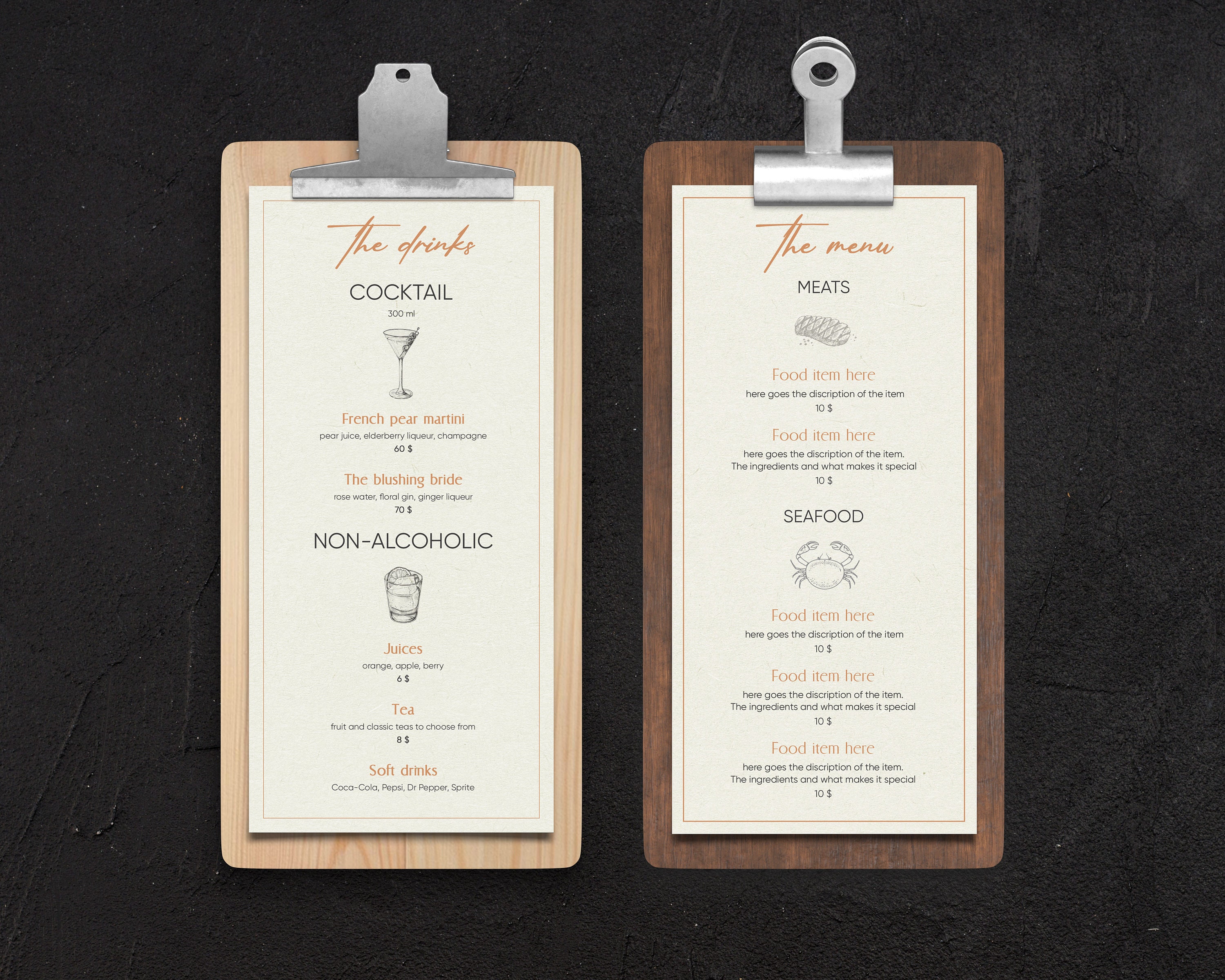 Menu Template, Food & Drink Menu, Restaurant Food Menu Template, Cafe ...