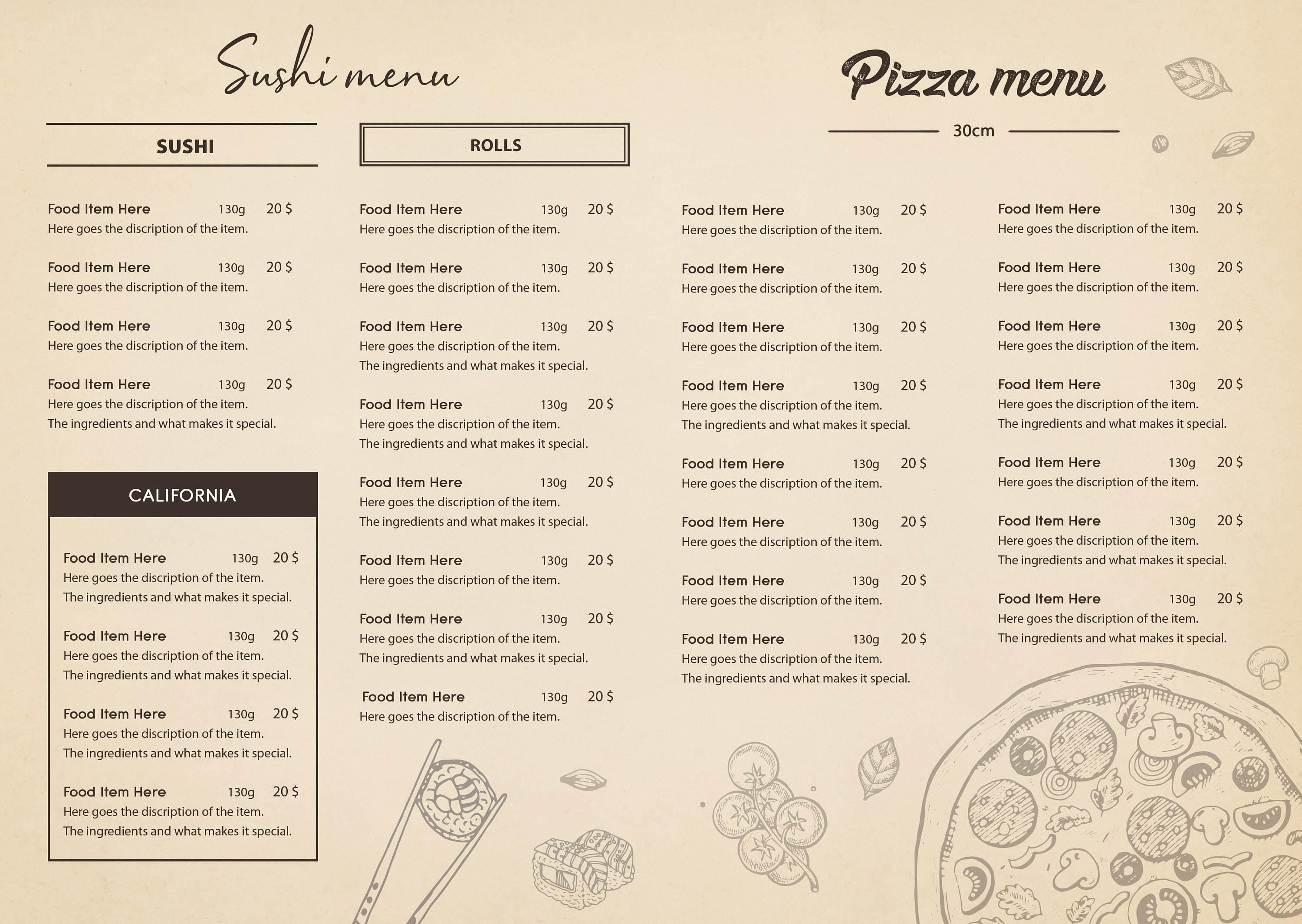 Menu Template, Restaurant, Cafe Menu, Food Menu, Branding, Minimalist ...