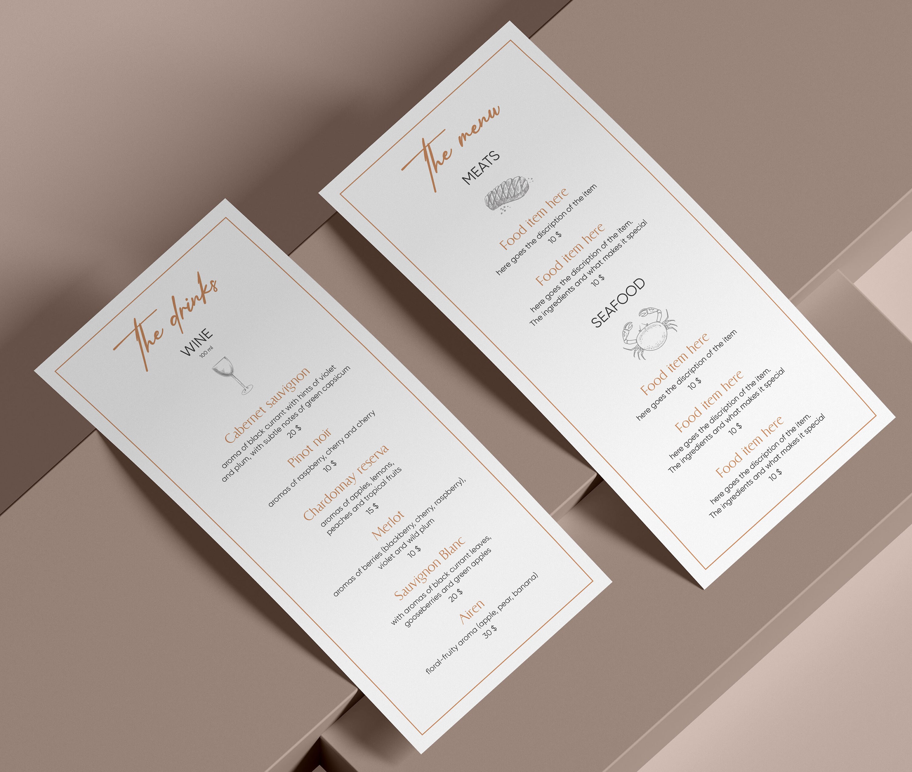 Menu Template, Food & Drink Menu, Restaurant Food Menu Template, Cafe ...