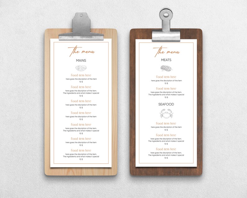 Menu Template, Food & Drink Menu, Restaurant Food Menu Template, Cafe ...
