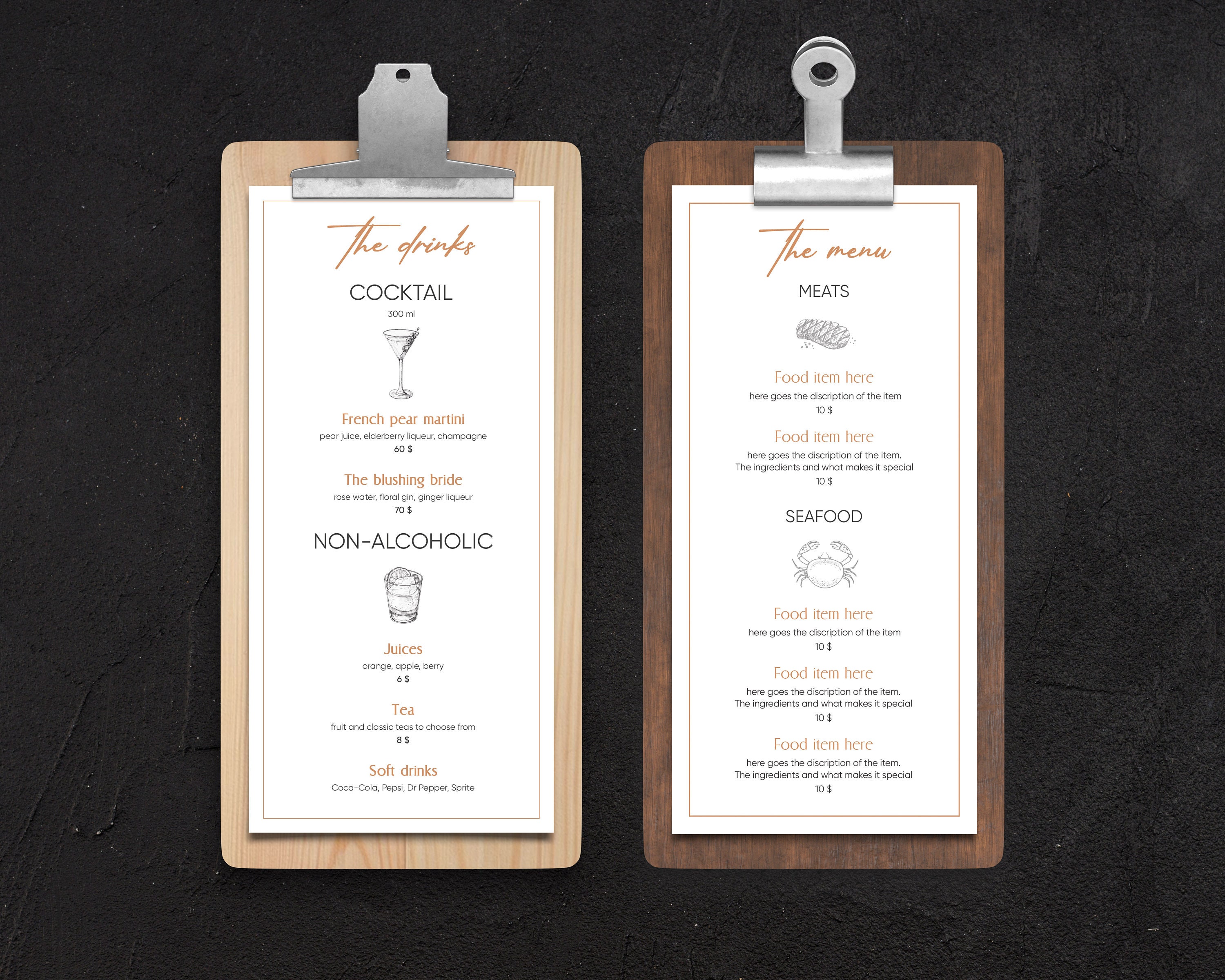 Menu Template, Food & Drink Menu, Restaurant Food Menu Template, Cafe ...