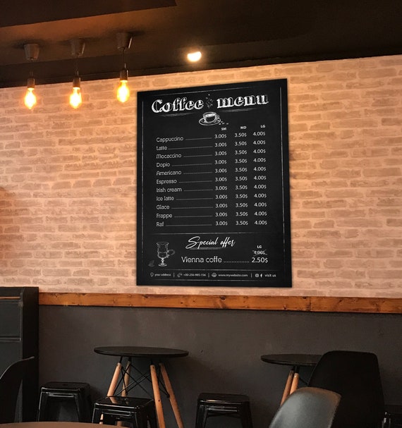 Coffee Menu Template Cafe Menu Instant Download Drinks | Etsy