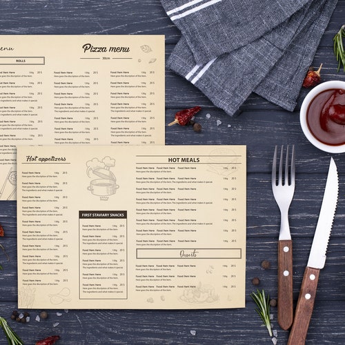 Restaurant Food Menu Business Menu Template Editable DIY - Etsy