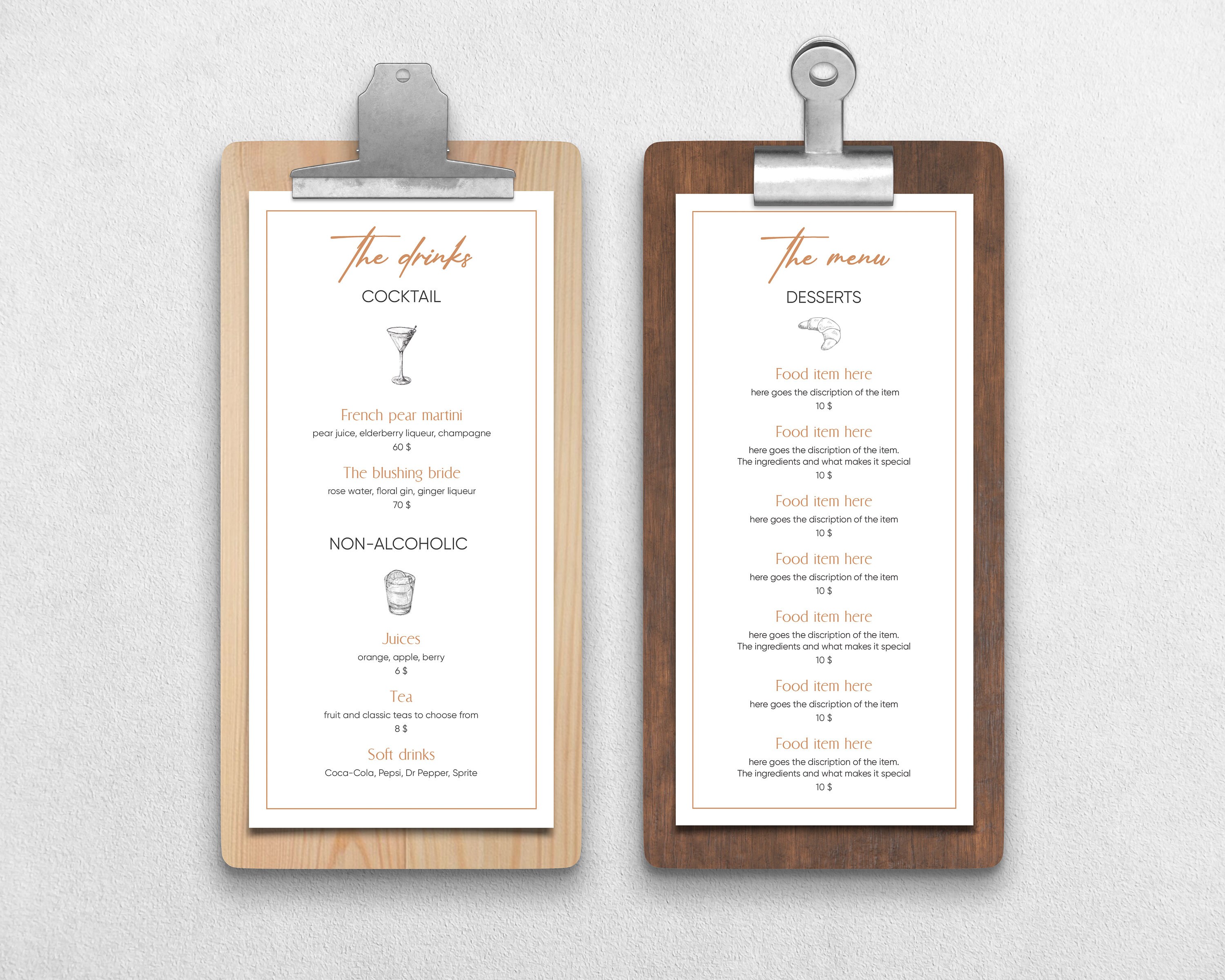 Menu Template, Food & Drink Menu, Restaurant Food Menu Template, Cafe ...