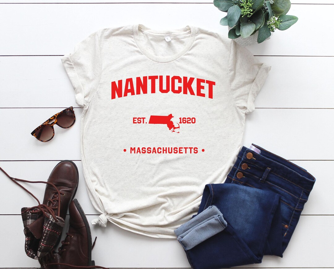 Nantucket Tee, Nantucket Island Tee Shirt Gift, Massachusetts Beach ...