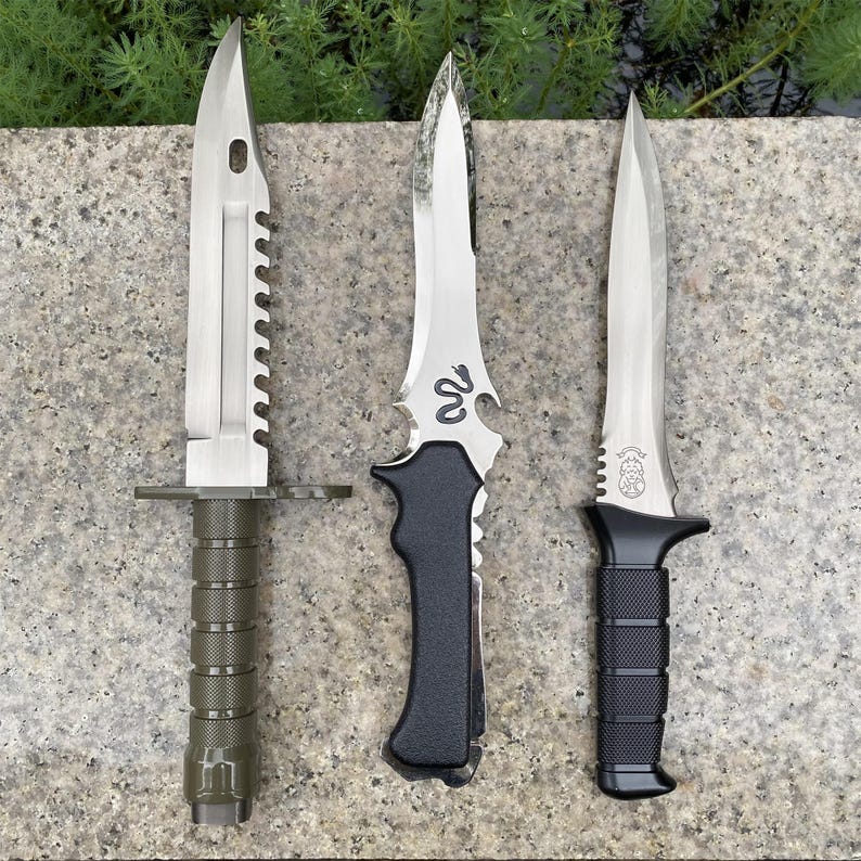 3 Re4 Leon Classical Knife IRL Metal Replica Leon Scott Kennedy M9 ...