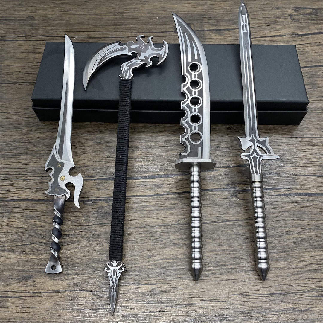 Hand-forged Stainless Steel Mini Sword: Yasuo, Sickle, Cross - Anime ...
