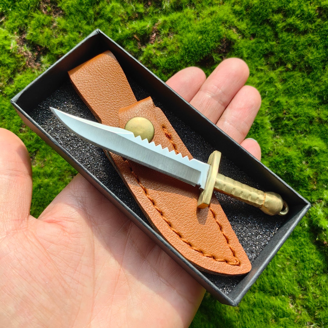 Brass Handle M9 Dagger Miniature Small M9 EDC Knife Steel Blades ...