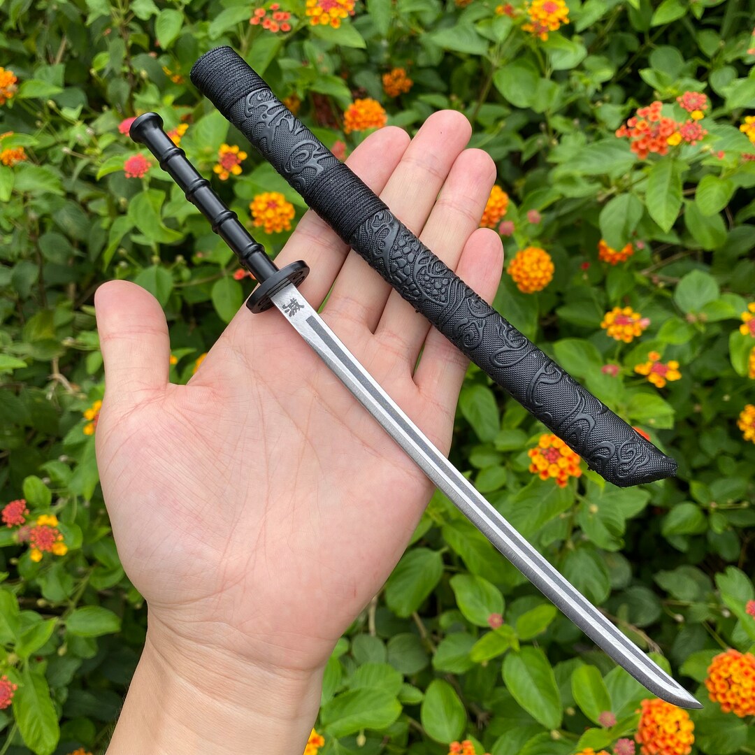 Hand-forged Miniature Samurai Katana: Stainless Steel Ninja Sword (9.5 ...